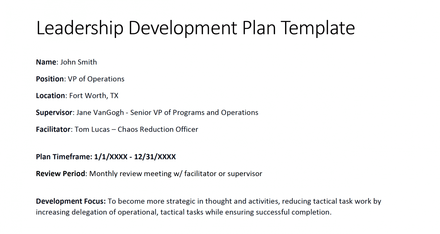 Winning Individual Leadership Development Plans: Template Included